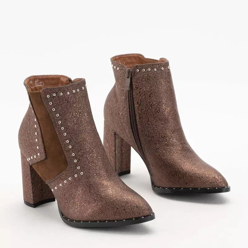 OUTLET Botine dama maro inchis cu relief Zetara - Pantofi - | royal ...