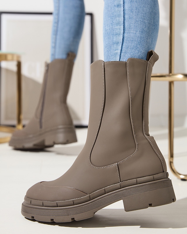 Cizme înalte izolate pentru femei de culoare kaki Jori - Încălțăminte ...