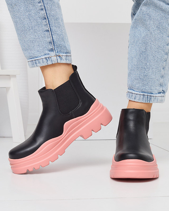 Botine de damă negre cu gleznă cu talpă roșie Beja - Încălțăminte ...