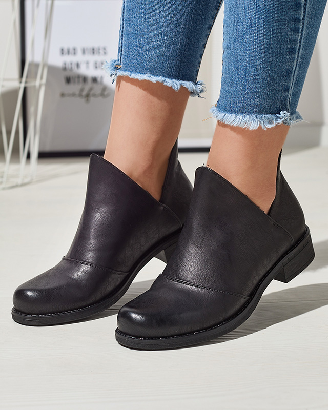 Cizme de damă din piele ecologică de culoare neagră Nafres- Footwear ...