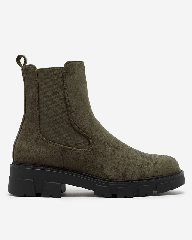 Cizme de damă din piele ecologică verde închisă Akirta- Footwear ...