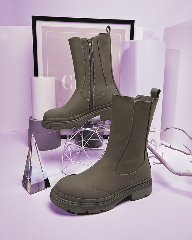 Cizme înalte izolate pentru femei de culoare kaki Jori - Încălțăminte ...