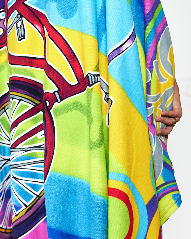 Prosop mare de plajă colorat cu o bicicletă - Accesorii - multicolor ...